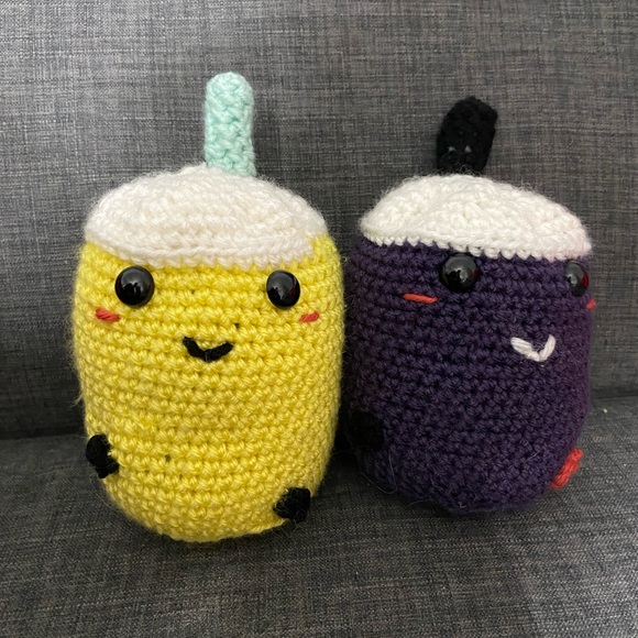Hand Crafted | Art | Crochet Boba Tea Plushies | Poshmark